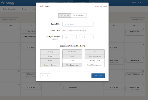 6. Events & Logbooks – Ameego