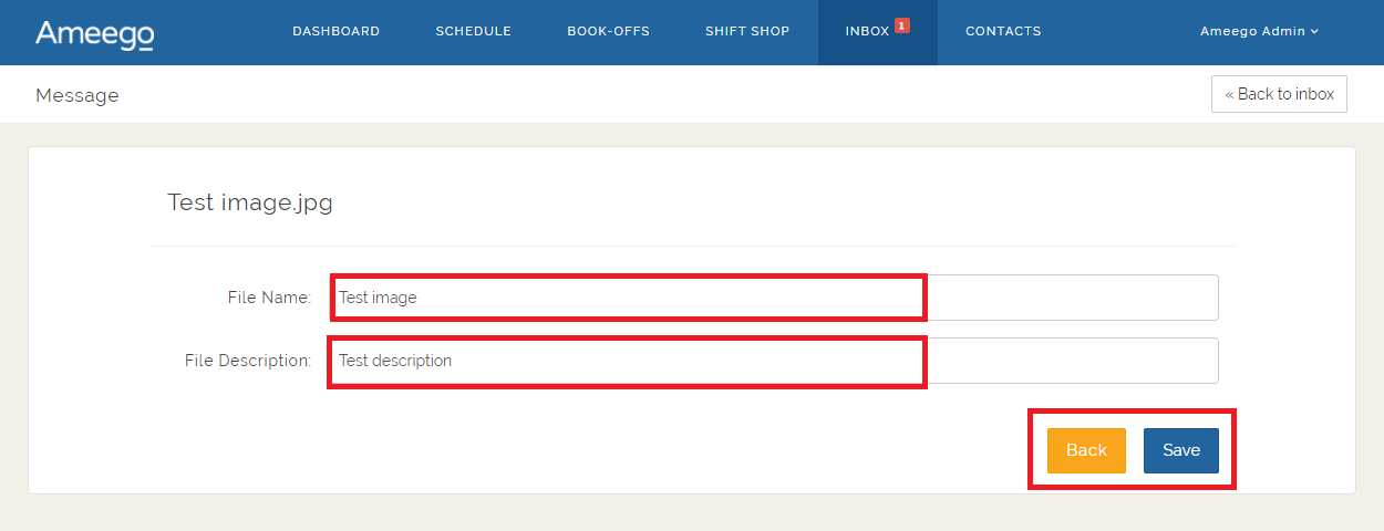 Attaching files to messages in Ameego Anyware’s Inbox – Ameego
