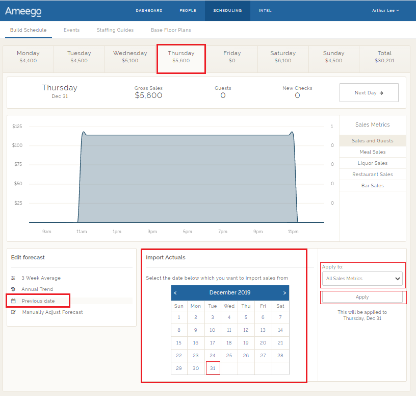 Daily Forecast Projections and Adjustments – Ameego