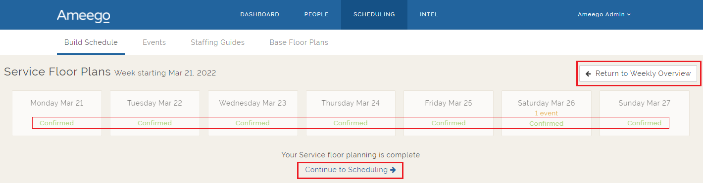 Section 3 - Manage Schedule – Ameego