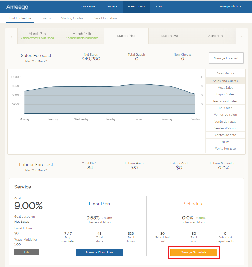 Section 3 - Manage Schedule – Ameego